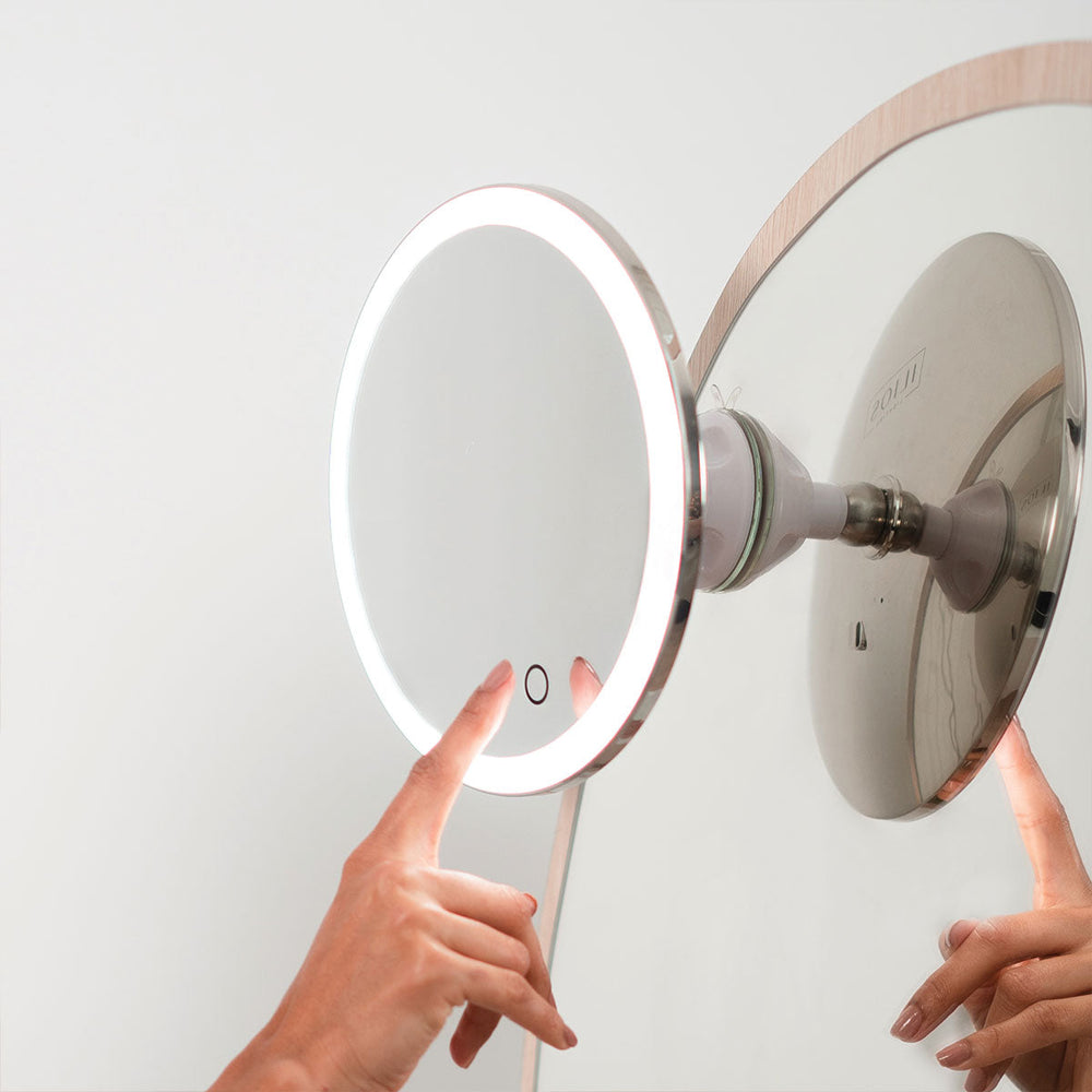 Ilios Lighting Cordless Battery LED Rechargeable Vanity Makeup Mirror